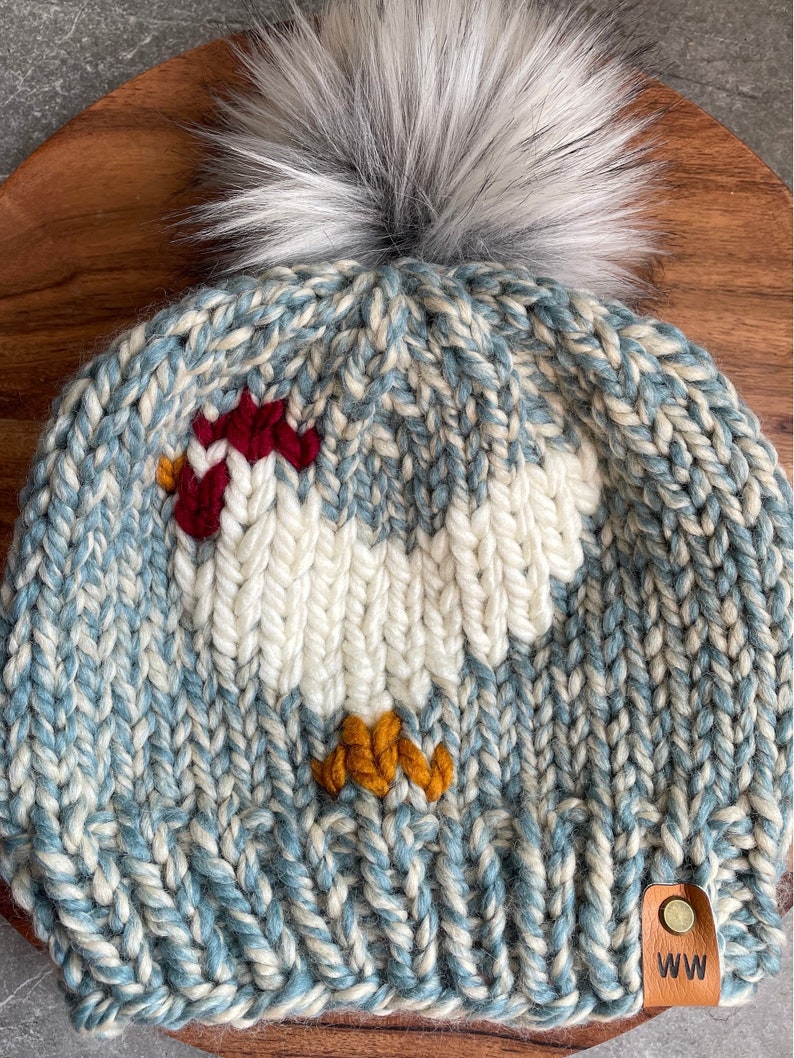 Women’s Knit Chicken Beanie / Knit Hat / Chicken Mom / Farm Wear ...