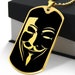 Anonymous Hacker Necklace V for Vendetta Pendant Jewelry Gold Silver ...