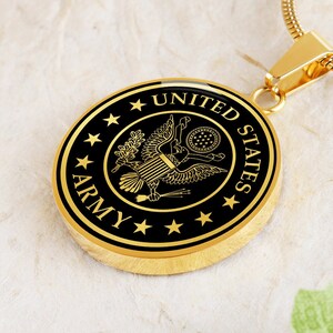 United States Army Seal Logo Necklace Pendant Jewelry Gold Silver - Etsy