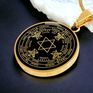 Lesser Banishing Ritual Pendant Magic Circle Necklace Gold Silver ...