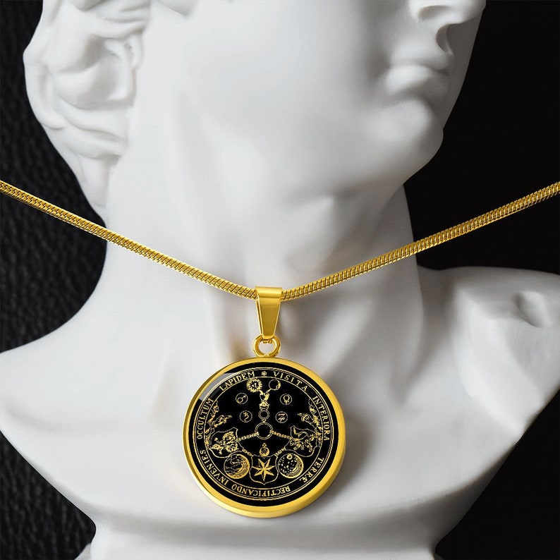 Alchemy VITRIOL Necklace Jewelry Masonic Pendant Rosicrucian Gold ...
