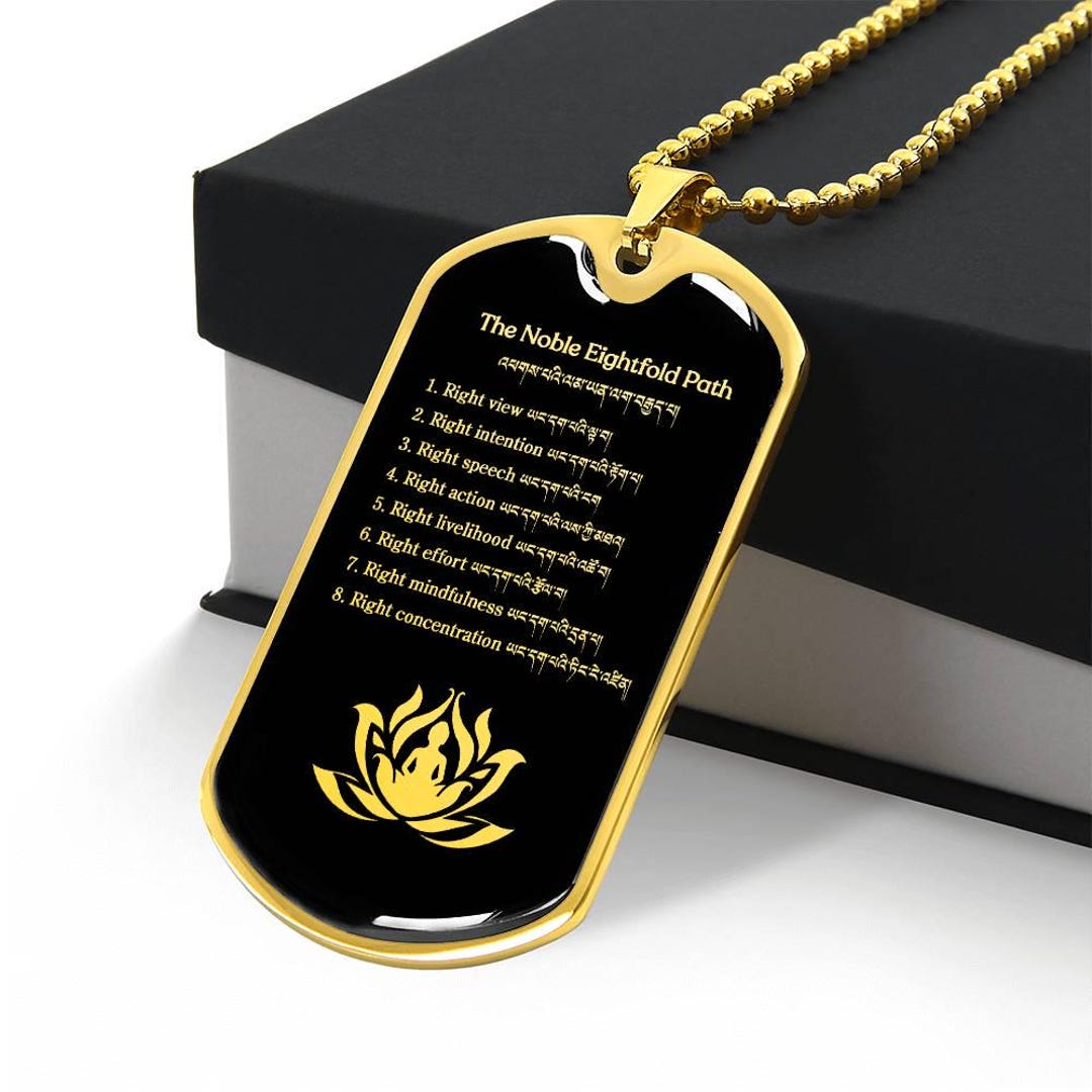 8 Fold Path Necklace Buddhist Jewelry Eightfold Path Pendant Gift Gold ...