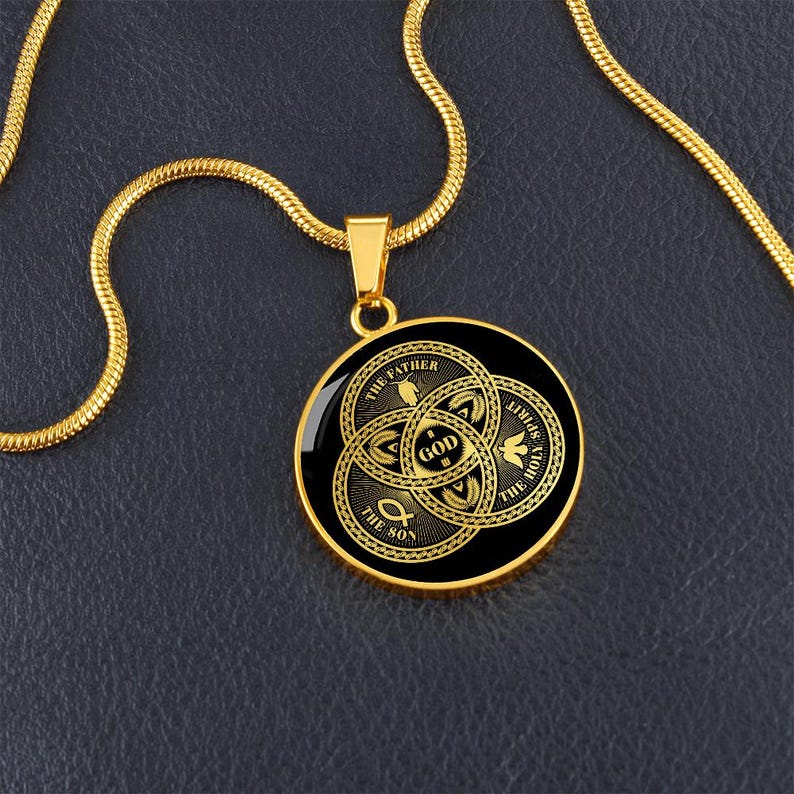 Holy Trinity Necklace Christian Jewelry Holy Spirit Pendant Gold Silver ...