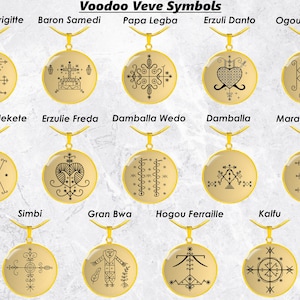 Ogou Feray Veve Pendant Necklace Jewelry Gold Silver - Etsy