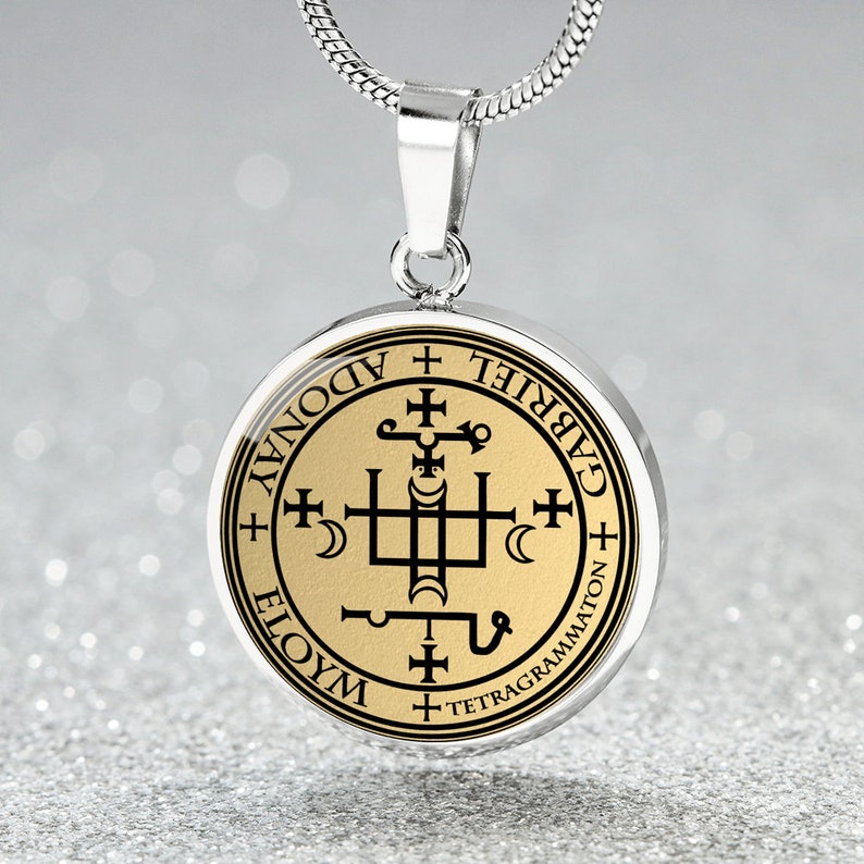 Archangel GABRIEL Pendant Necklace Gold Jewelry Sigil Silver - Etsy