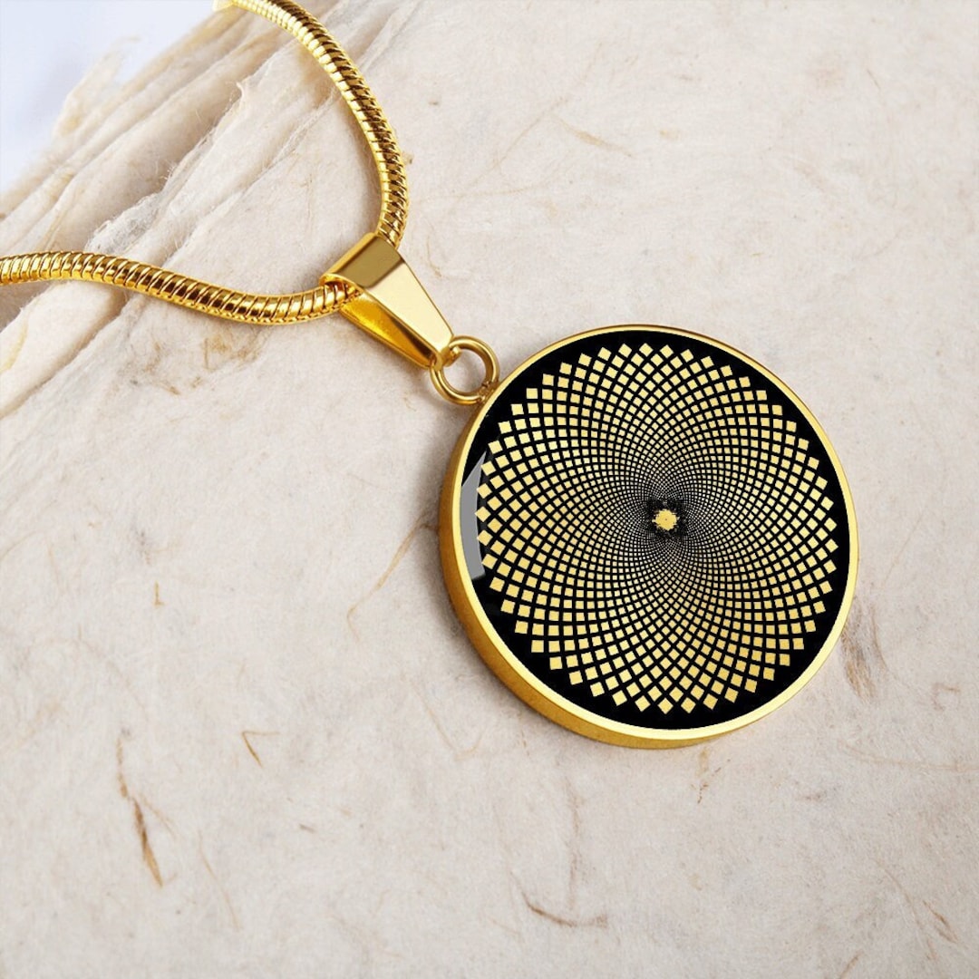 Torus Pendant Necklace Sacred Geometry Jewelry Vortex Gold Mandala - Etsy