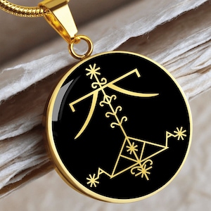 Ogou Feray Veve Pendant Necklace Jewelry Gold Silver - Etsy