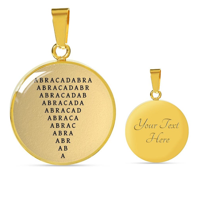 Abracadabra Necklace Pendant Jewelry Talisman Amulet Gold Silver Seal ...