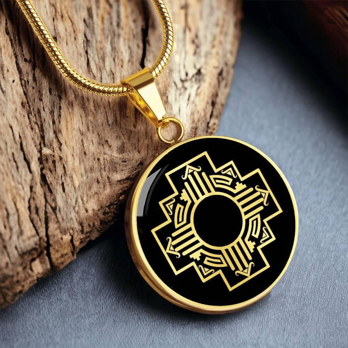 Inca Cross Pendant Chakana Cross Necklace Peruvian Jewelry Gold Gift ...