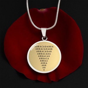 Abracadabra Necklace Pendant Jewelry Talisman Amulet Gold Silver Seal ...