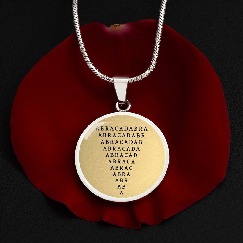 Abracadabra Necklace Pendant Jewelry Talisman Amulet Gold Silver Seal ...