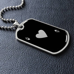 Ace of Hearts Necklace Playing Cards Jewelry Pendant Gold Silver Gift ...