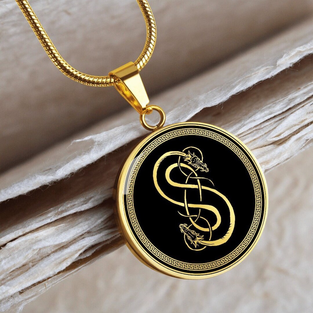 Loki Necklace Pendant Jewelry Gold Silver Norse Dragon Knot - Etsy