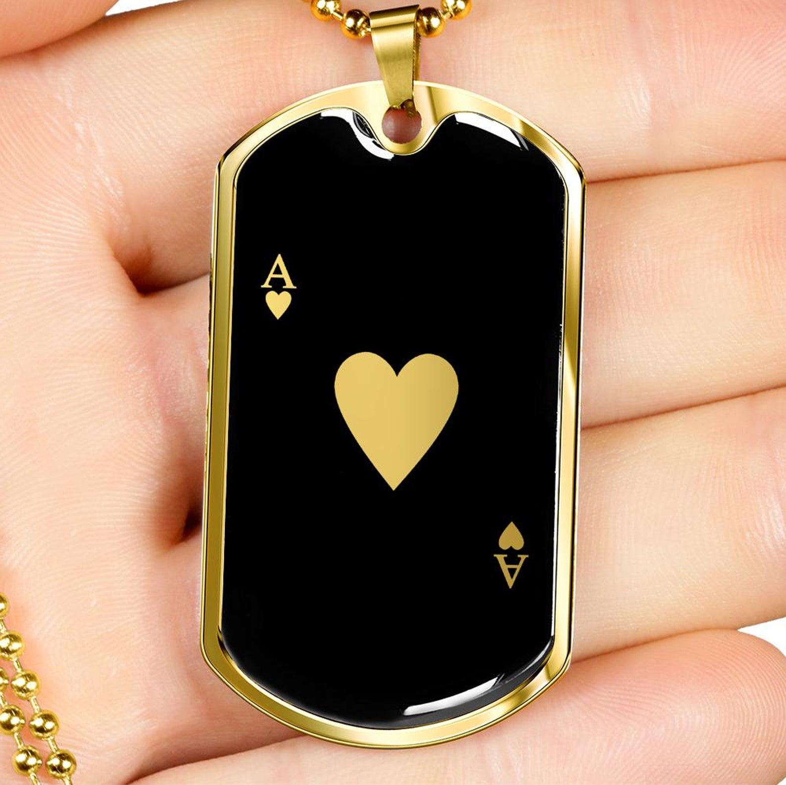 Ace of Hearts Necklace Playing Cards Jewelry Pendant Gift - Etsy