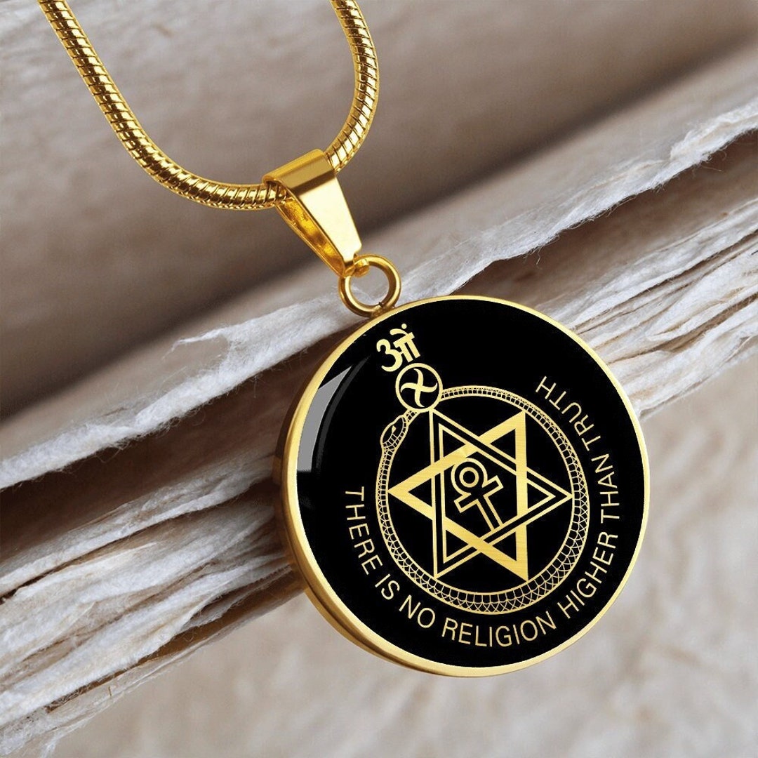 Theosophical Society Seal Thelema Necklace Pendant Jewelry Gold Silver ...