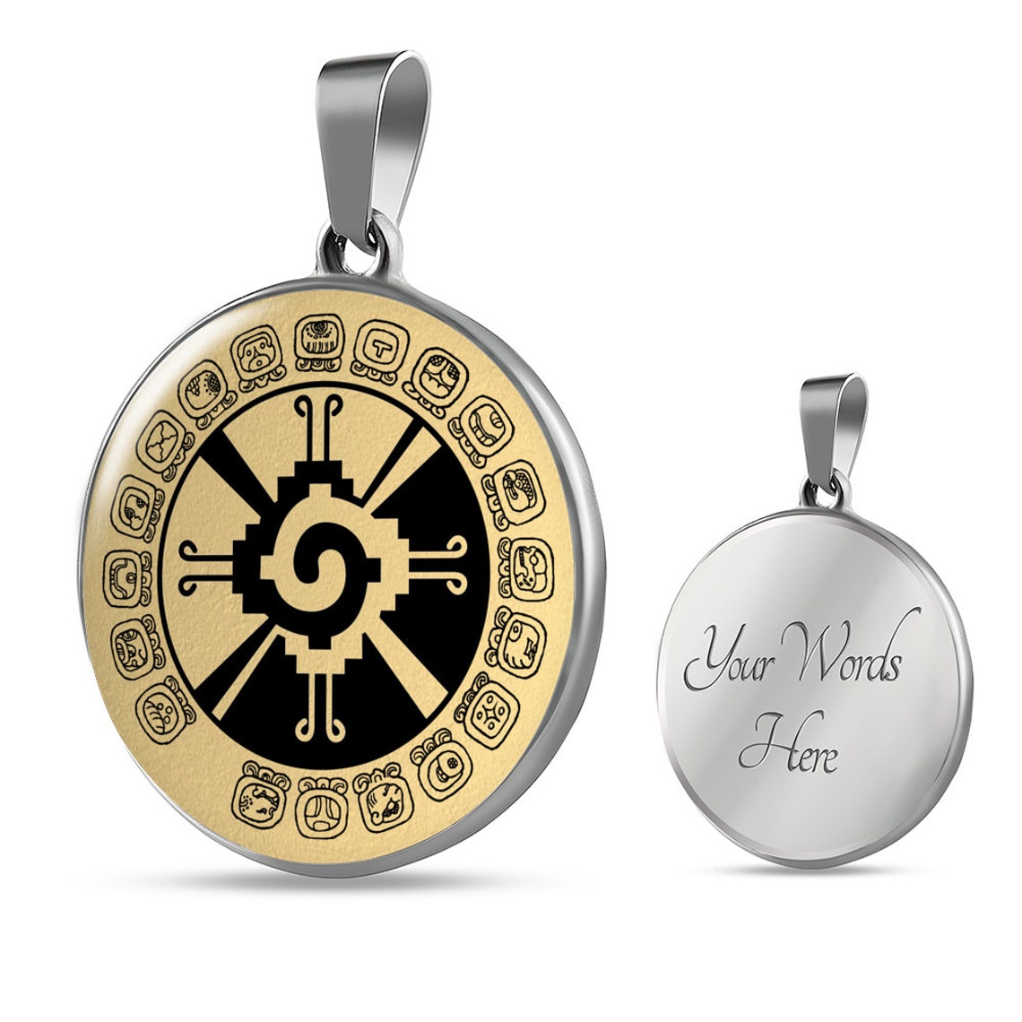 Hunab Ku Mayan Necklace Aztec Calendar Jewelry Pendant - Etsy