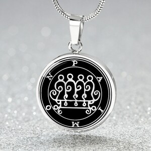 King Paimon Necklace Pendant Gold Sigil Jewelry Goetia Seals Silver - Etsy
