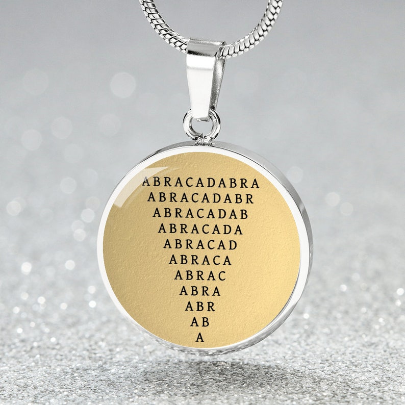 Abracadabra Necklace Pendant Jewelry Talisman Amulet Gold Silver Seal ...