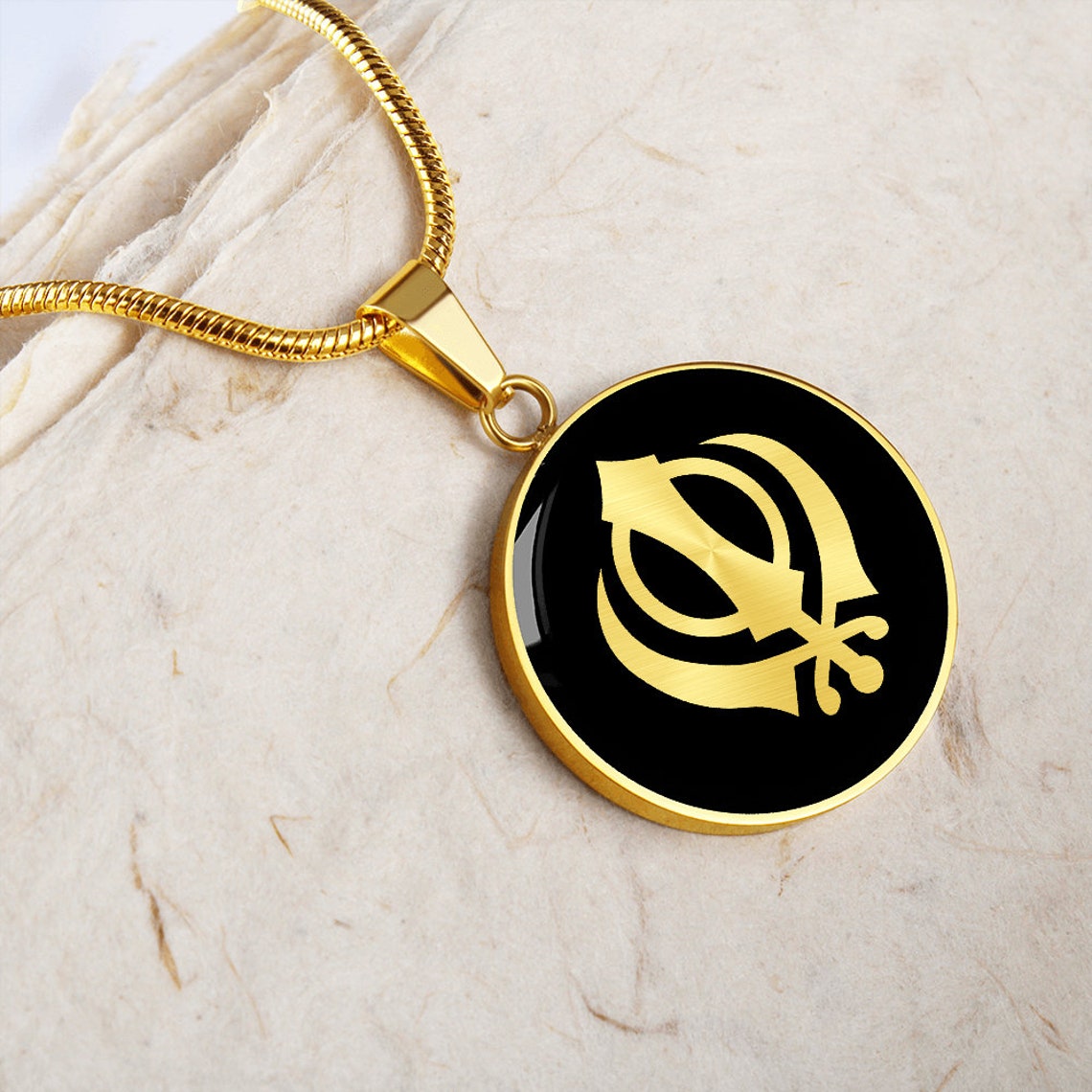 Khanda Necklace Sikh Jewelry Shakti Pendant Charm Gold Silver Chain - Etsy