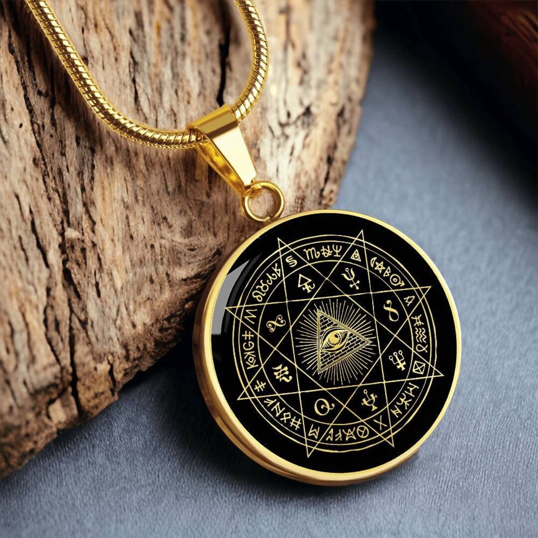 All Seeing Eye Necklace Alchemy Pendant Esoteric Jewelry Gold Silver ...