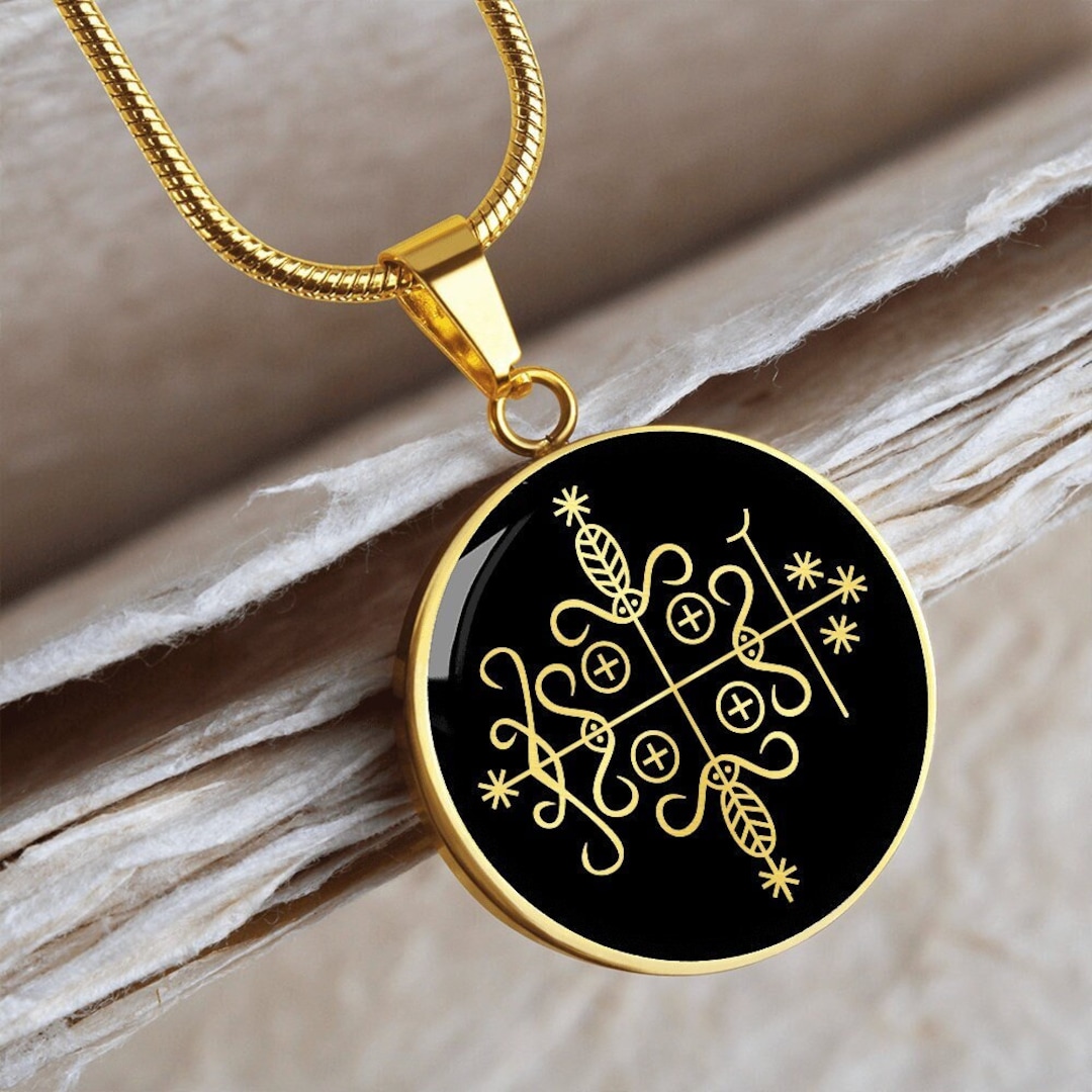 Papa Legba Veve Necklace Pendant Jewelry Gold Silver Charm Chain - Etsy