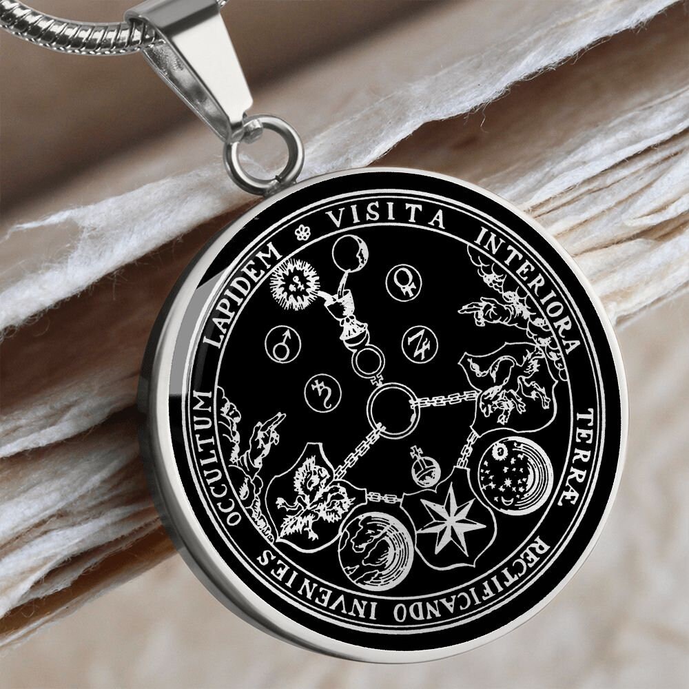 Alchemy VITRIOL Necklace Jewelry Masonic Pendant Rosicrucian Gold ...