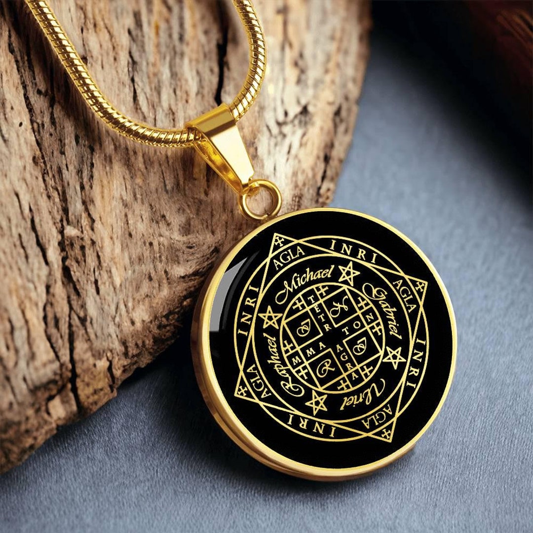 Archangels Seal Talisman Necklace AGLA Protection Amulet Pendant ...
