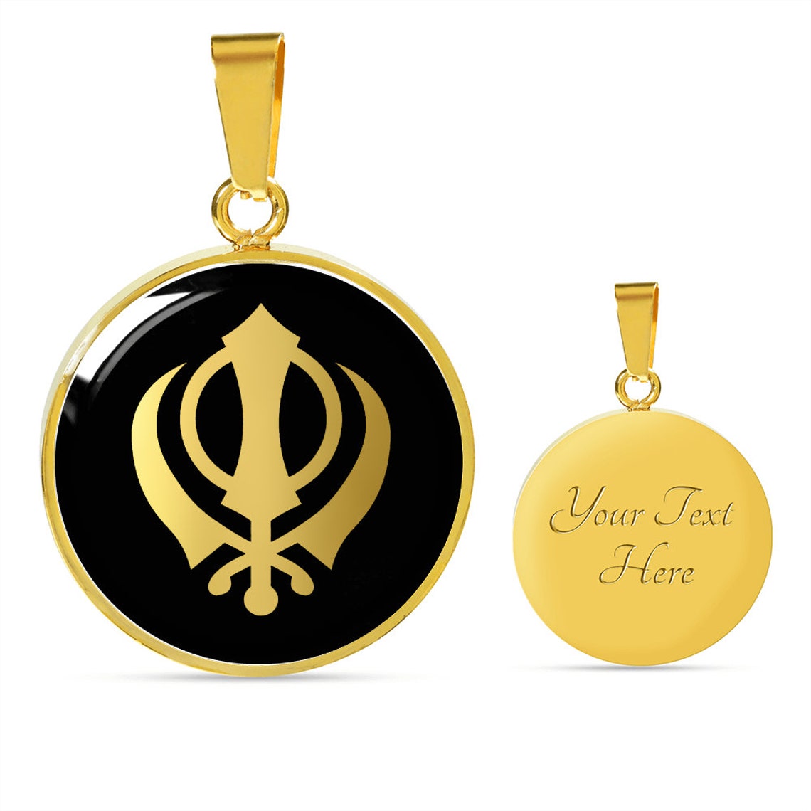 Khanda Necklace Sikh Jewelry Shakti Pendant Charm Gold Silver Chain - Etsy
