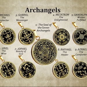 Azrael Archangel Pendant Necklace Jewelry Gold Silver Azreal Sigil - Etsy