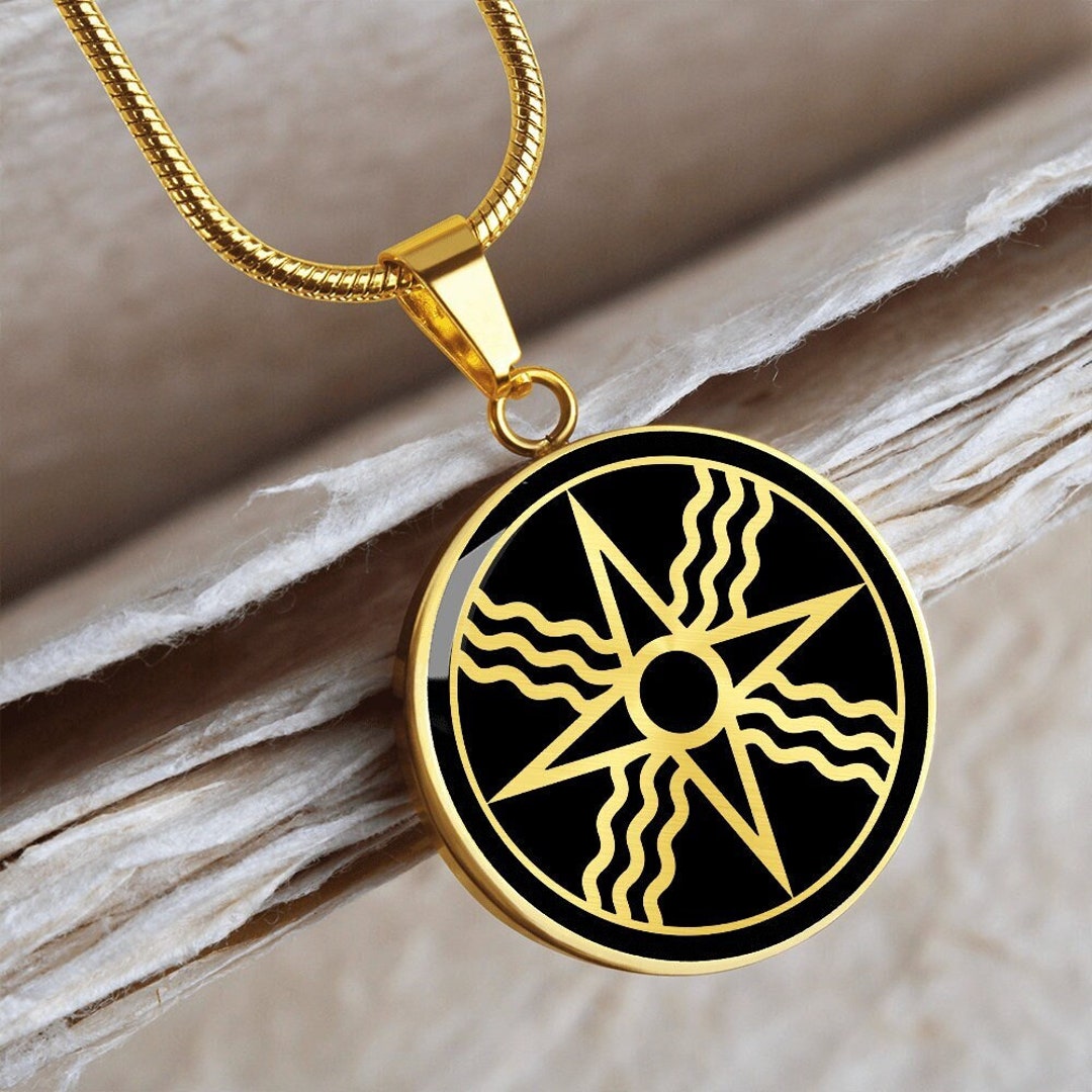 Star of Shamash Necklace Pendant Sumerian Sun Jewelry Gold Silver Charm ...
