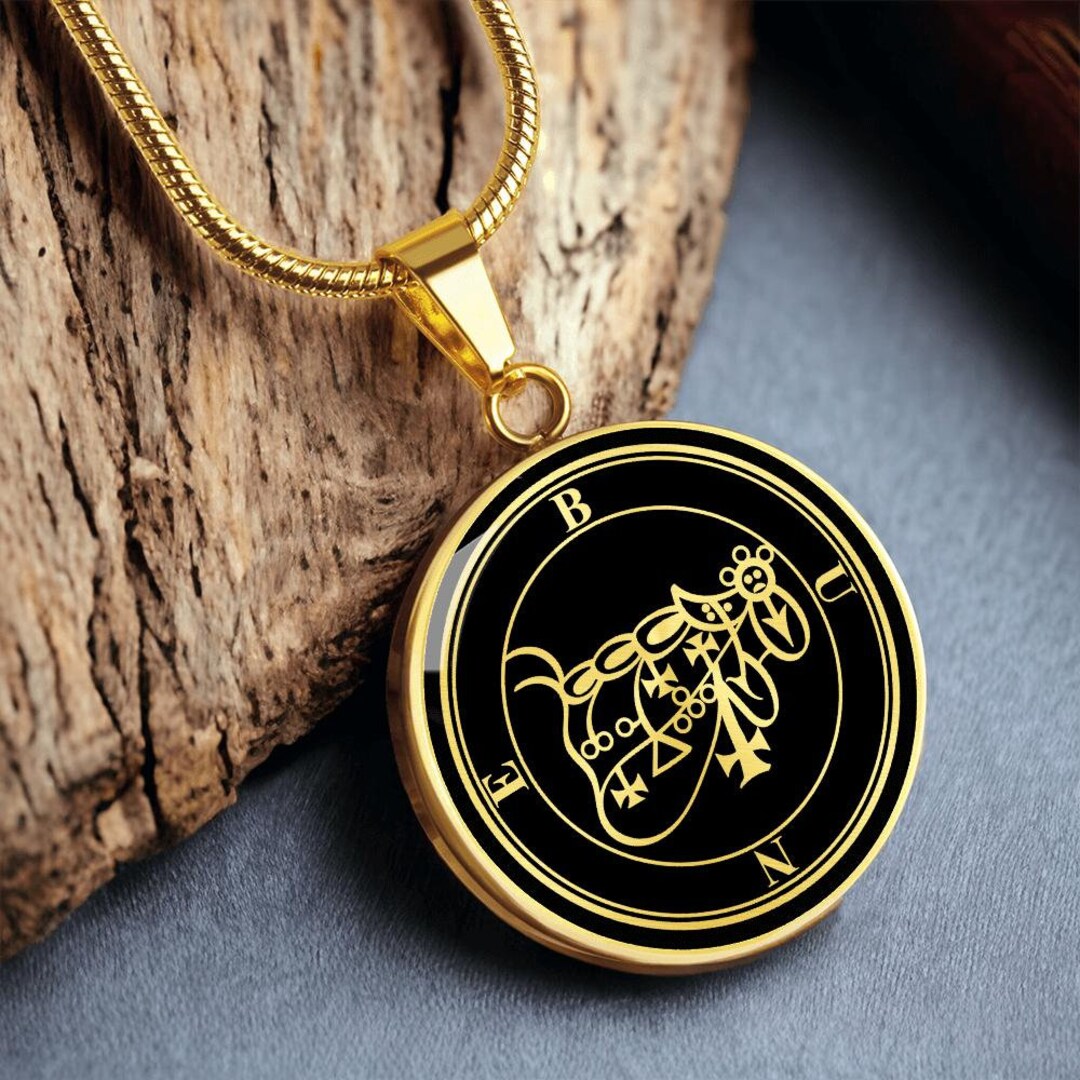Bune Sigil Necklace Pendant Goetia Jewelry Gold Amulet Coin Silver ...