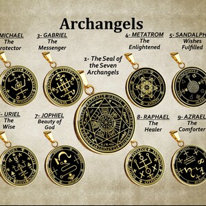 Archangel Raziel Sigil Necklace Angel Seal Pendant Jewelry Gold Silver ...