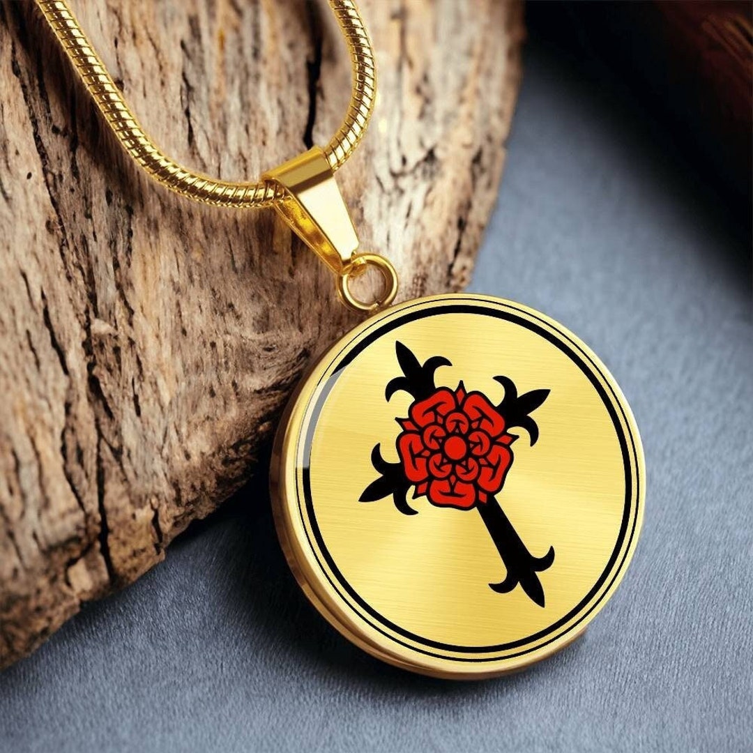 Rosicrucian Rose Cross Necklace Rosae Crucis Pendant Golden Dawn ...