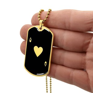 Ace of Hearts Necklace Playing Cards Jewelry Pendant Gold Silver Gift ...