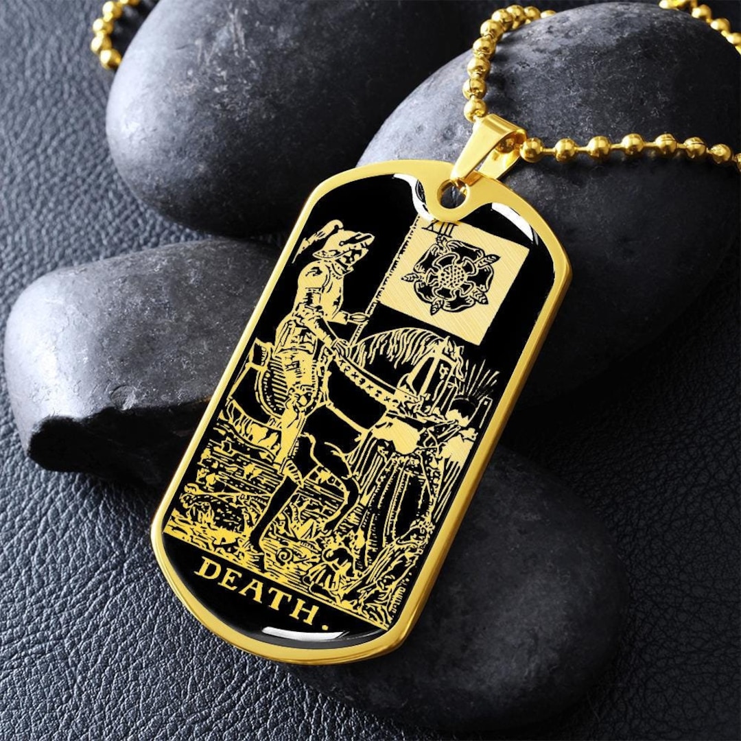 Death Tarot Card Necklace Jewelry Pendant Gold Silver Charm - Etsy