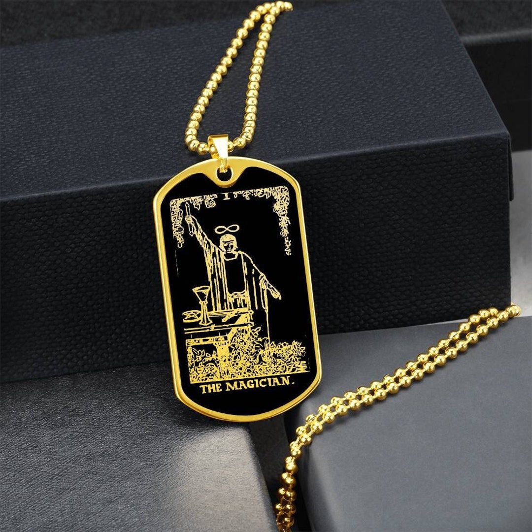 Magician Tarot Necklace Pendant Jewelry Gold Silver Charm Chain - Etsy
