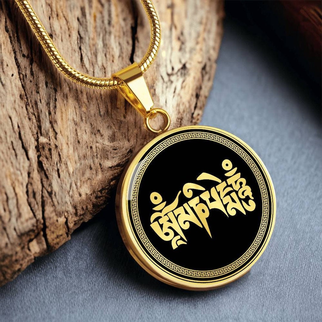 Om Mani Padme Hum Necklace Buddhist Pendant Jewelry - Etsy