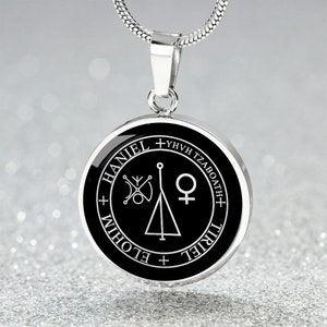 Archangel Haniel Necklace St Haniel Pendant Seal Sigil Jewelry Gold ...