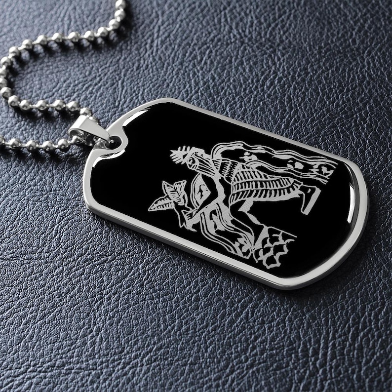 Enki Necklace Sumerian Pendant Cuneiform Jewelry Gold Silver Charm ...