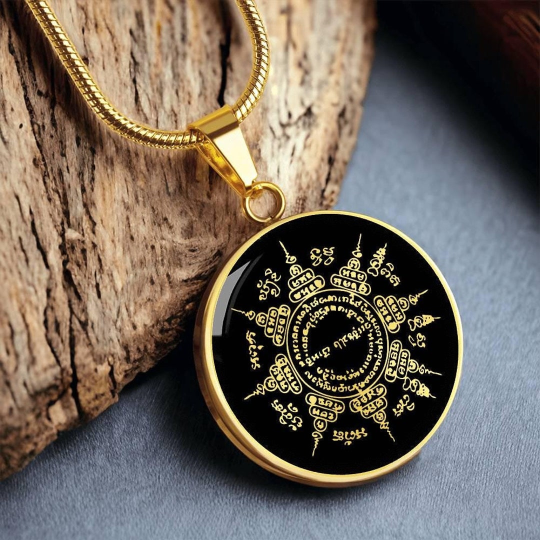Sak Yant Necklace 8 Direction Pendant Thailand Jewelry Yant Paed Tidt ...