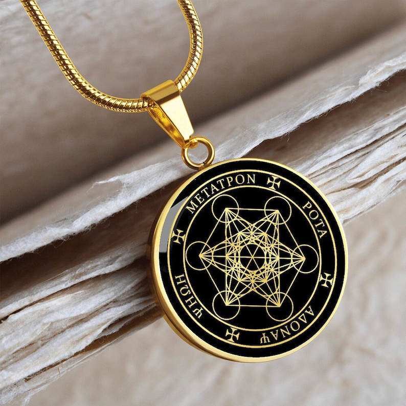 Metatron Cube Necklace Archangel Pendant Jewelry Gold Silver Charm Coin ...
