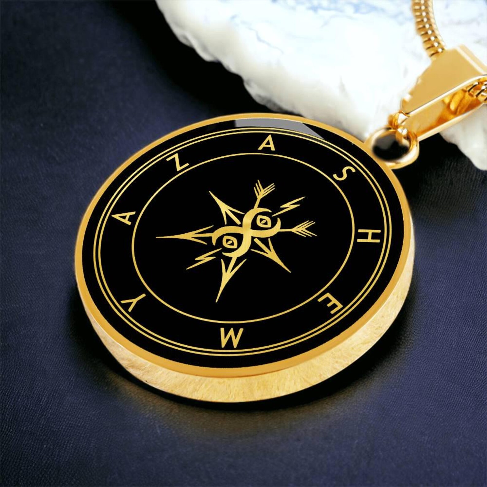 Shemyaza Singil Necklace the Master Key Pendant Occult Jewelry Gold ...