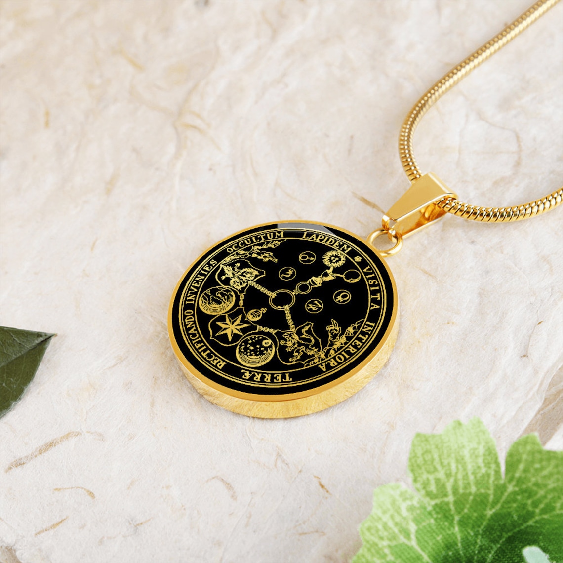 Alchemy VITRIOL Necklace Jewelry Masonic Pendant Rosicrucian Gold ...