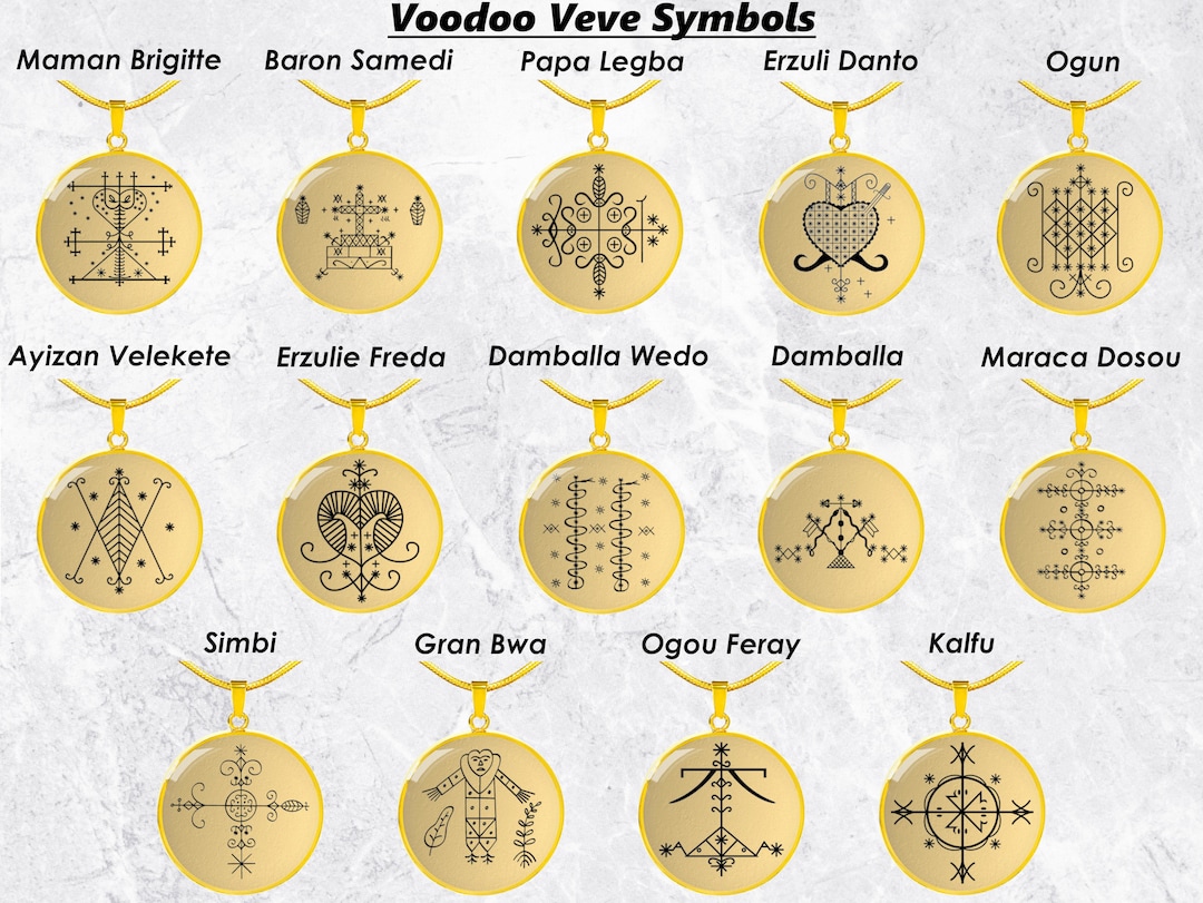 Voodoo Veve Necklace Jewelry Vodou Pendant Amulet Talisman Charm - Etsy