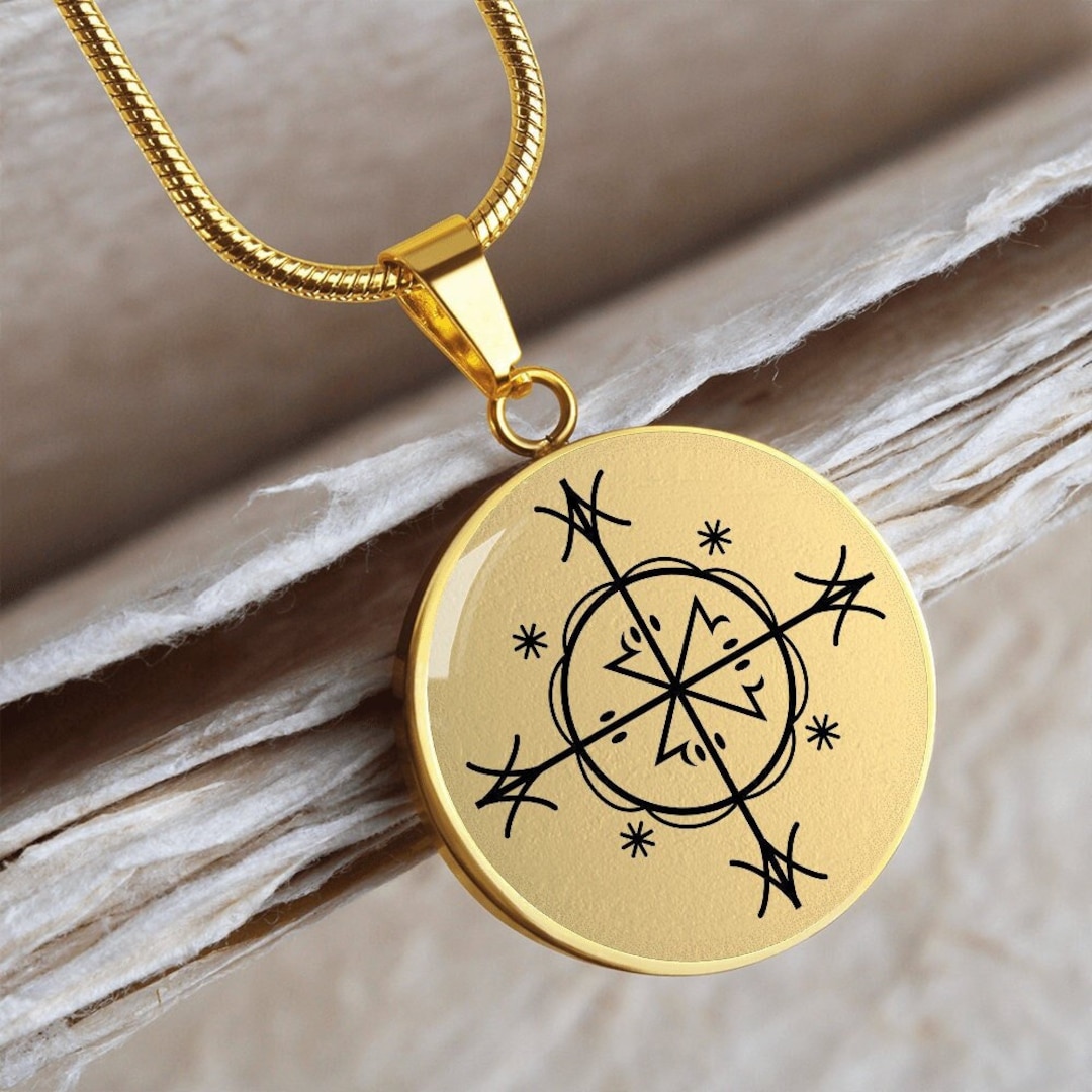 Kalfu Voodoo Veve Necklace Jewelry Witchy Pendant Amulet Talisman Charm ...