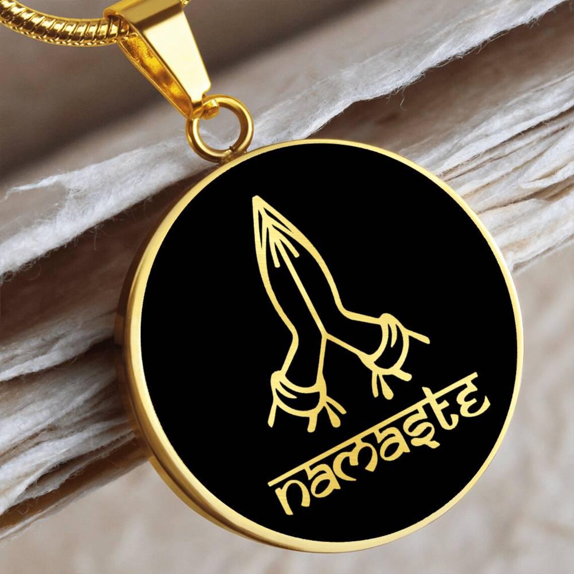 Namaste Pendant Zen Necklace Hindu Jewelry Gift Gold Silver Charm - Etsy