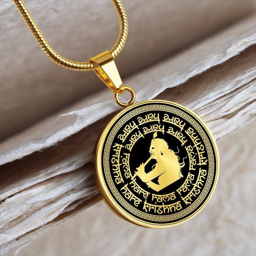 Krishna Necklace Indian Pendant Hindu God Jewelry Gift Gold Silver - Etsy
