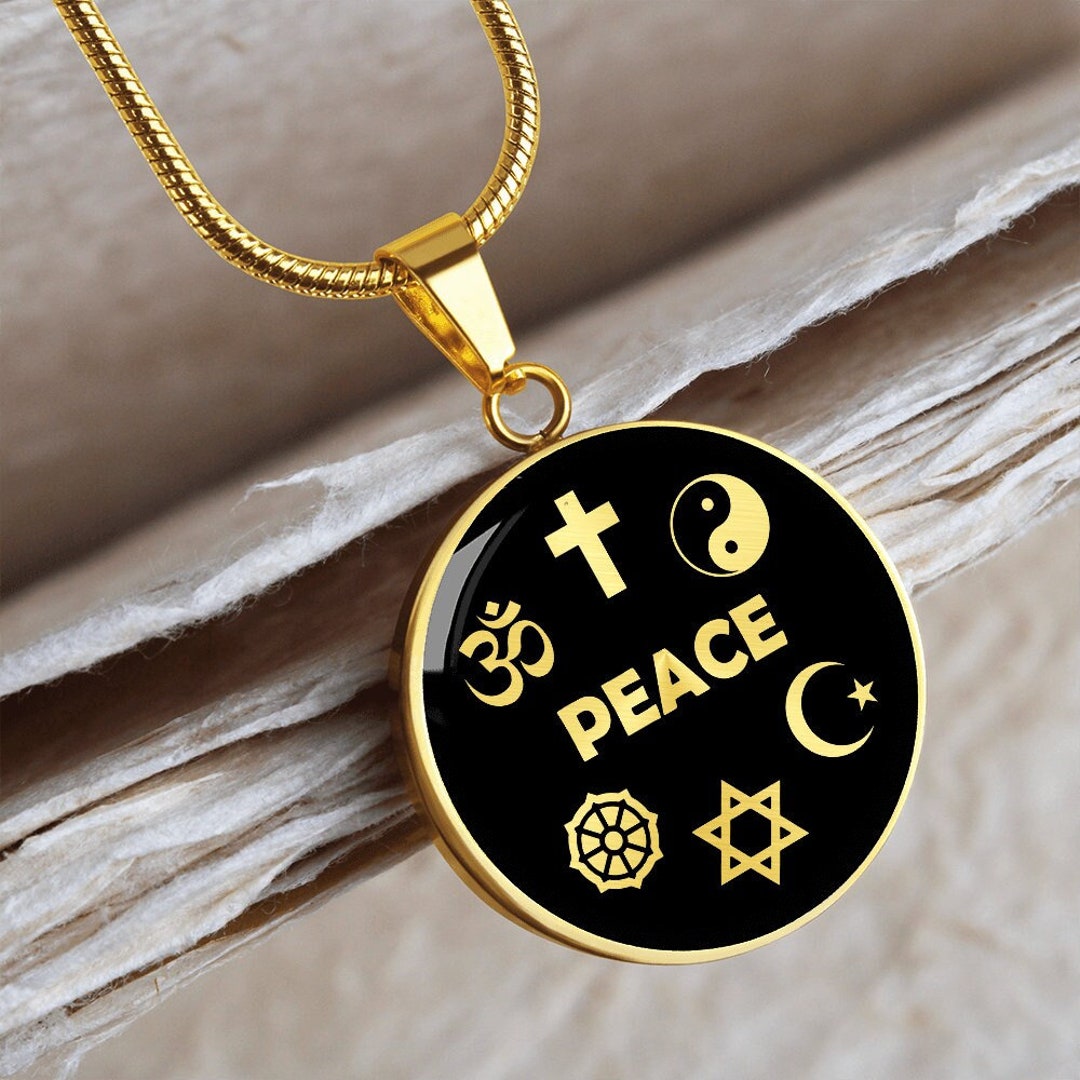 Interfaith Atheist Necklace Jewelry Peace Pendant Gold Silver - Etsy