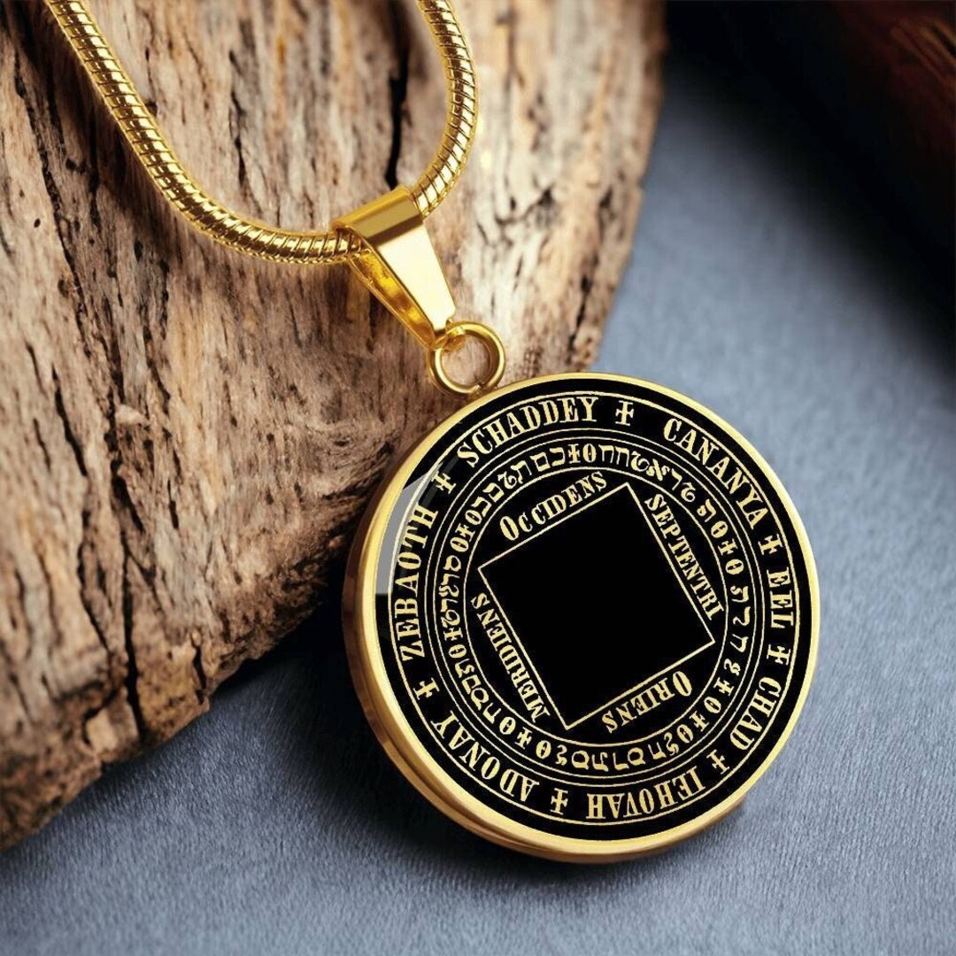 6th & 7th Books of Moses Necklace Ritual Circle Pendant Jewelry Gold ...