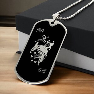 Joker Playing Card Necklace Jewelry Pendant Gift Chain Charm Engraved ...